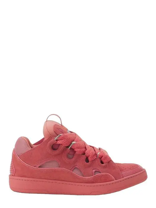 LANVIN Curb Monochrome Suede Sneakers - Quartz