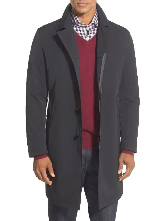 SANYO Tech Fiber Trench Coat With Removable Liner - Black