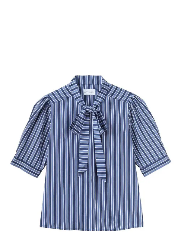 CARTOLINA Peggy Neck-tie Blouse - Blue