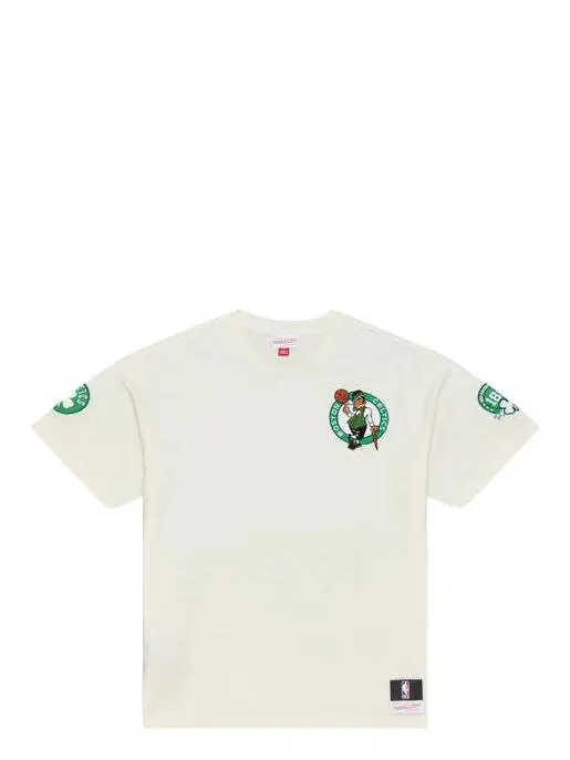 Mitchell & Ness Boston Celtics Hardwood Classics Chainstitch Premium T-shirt - Cream