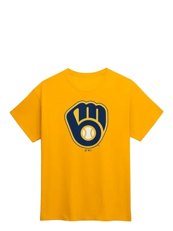 LOGO ATHLETIC Milwaukee Brewers Official Logo T-shirt - Gold
