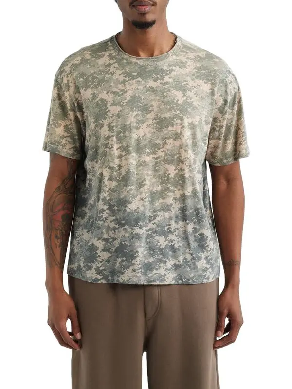 ELWOOD Slub Print Cotton Crewneck T-shirt - Digi Camo