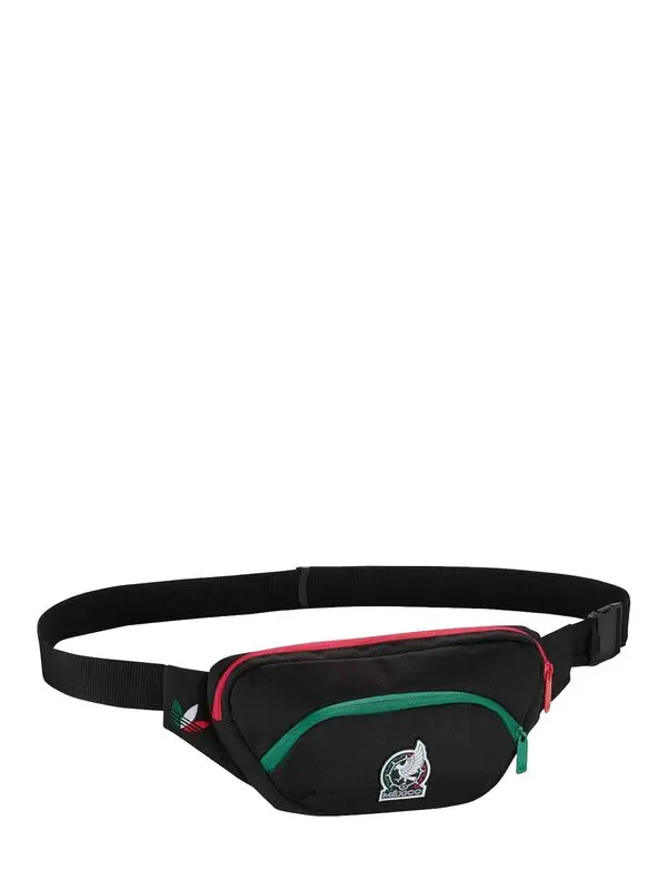 Adidas Mexico National Team Waist Bag With Embroidered Graphics - Black