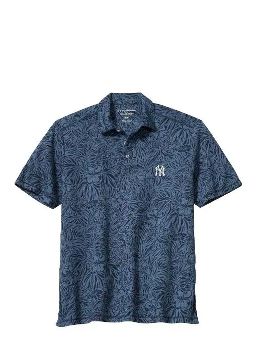 Tommy Bahama New York Yankees Wild Hibiscus Tri-blend Islandzone Polo - Navy