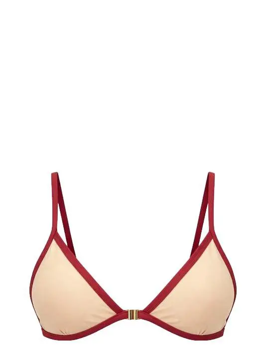 IVY SWIMWEAR Rosella Bikini Top - Red And Beige