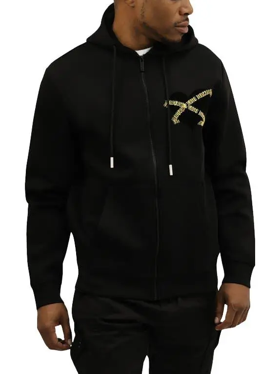 ROBERTO VINO Premium Blend Full Zip Hoodie - Black
