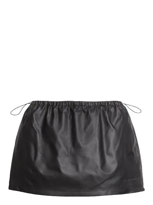 Alexander Wang Bungee Waist Leather Miniskirt - Black