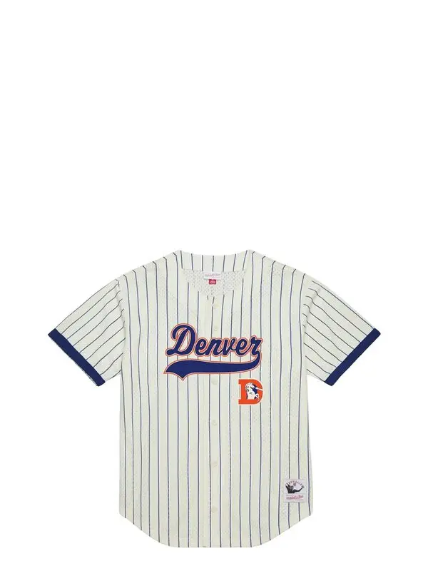 Mitchell & Ness John Elway Denver Broncos Name & Number Mesh Fashion Jersey - Cream
