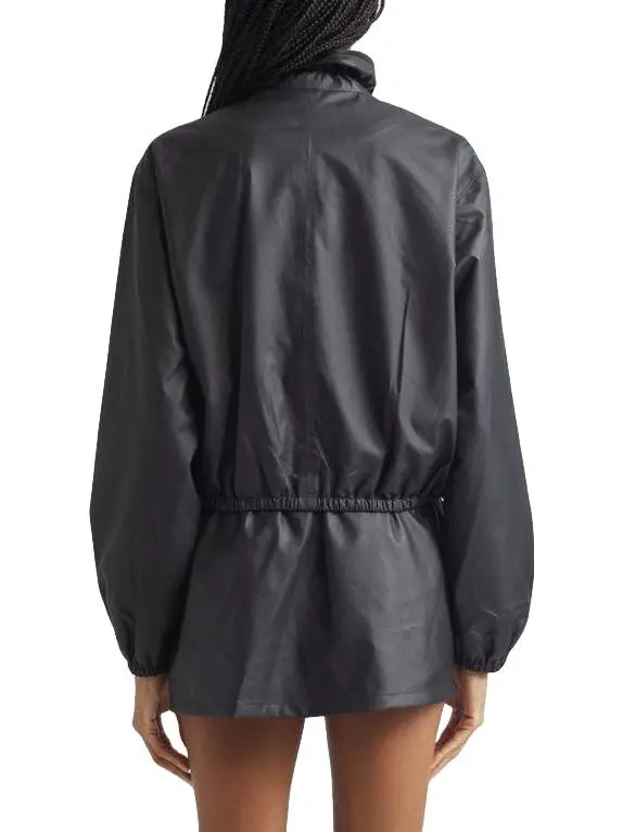 Alexander Wang Shrunken Leather Track Jacket - Black