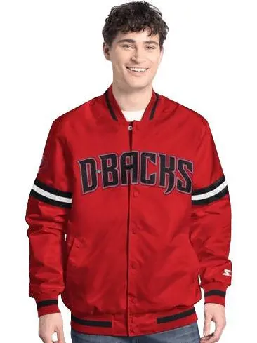 STARTER Arizona Diamondbacks Scout Full-snap Varsity Jacket - Red