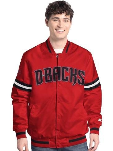 STARTER Arizona Diamondbacks Scout Full-snap Varsity Jacket - Red