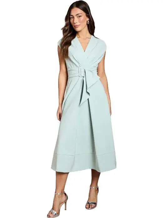 Coast Belted Crepe Midi Dress - Mint