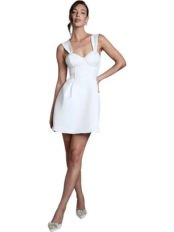 Coast Fit And Flare Mini Wedding Dress - Ivory