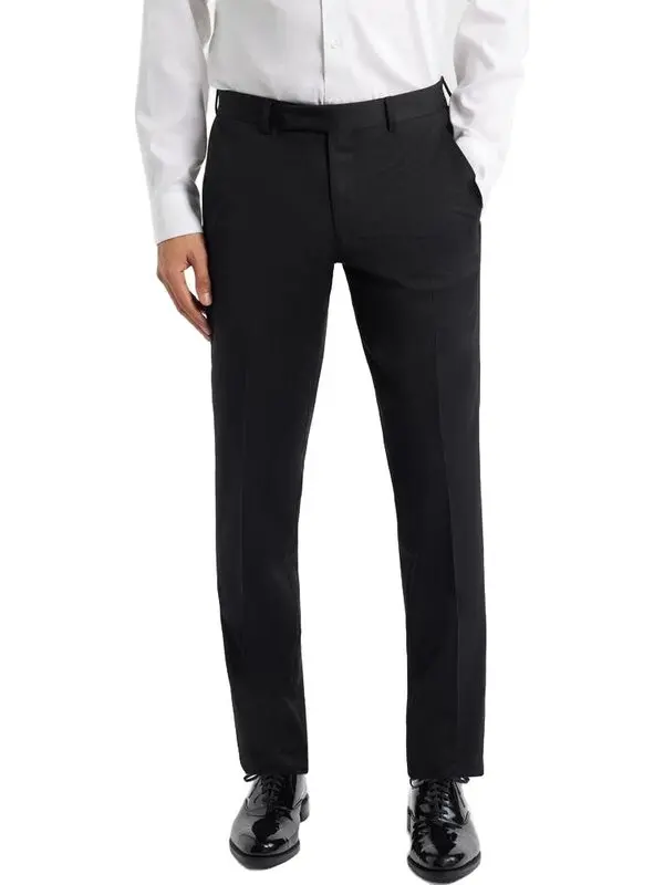 ALLSAINTS Ryder Slim Fit Stretch Wool Tuxedo Pants - Black