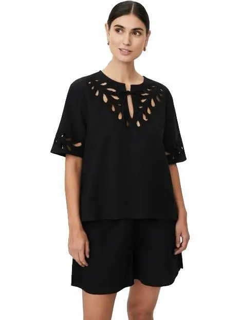 MASAI COPENHAGEN Cutwork Detail Blouse - Black