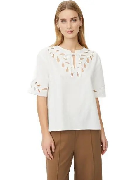 MASAI COPENHAGEN Cutwork Detail Blouse - White