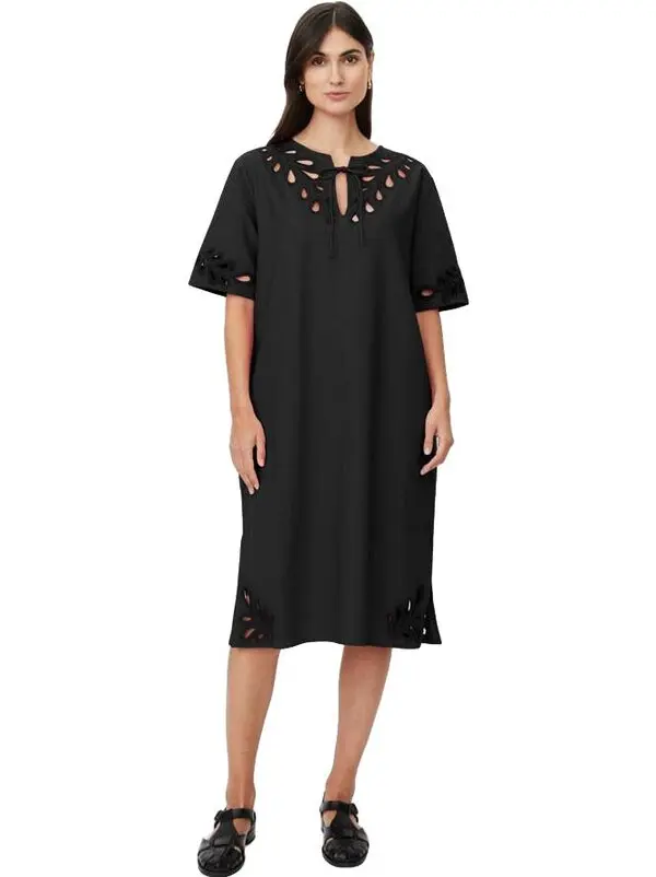 MASAI COPENHAGEN Manoretta Cutwork Detail Midi Dress - Black