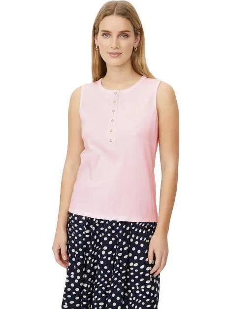 MASAI COPENHAGEN Sleeveless Henley Vest Top - Primrose