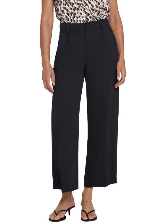 NYDJ Crepe Ankle Wide Leg Pants - Black