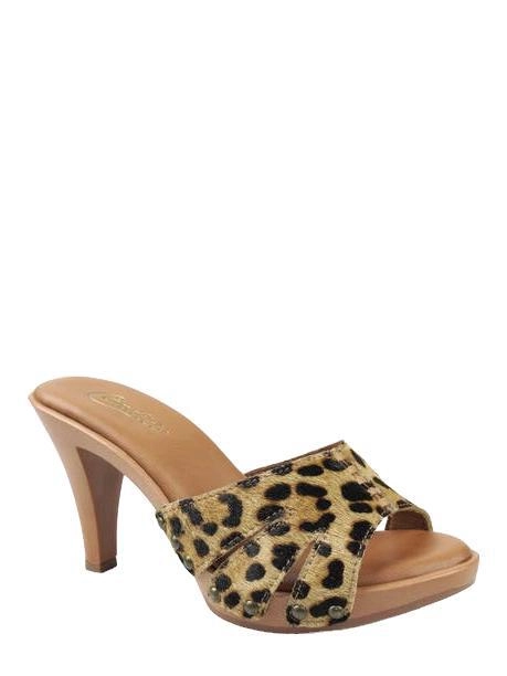 CANDIE'S Platform Slide Sandal - Tan Leopard