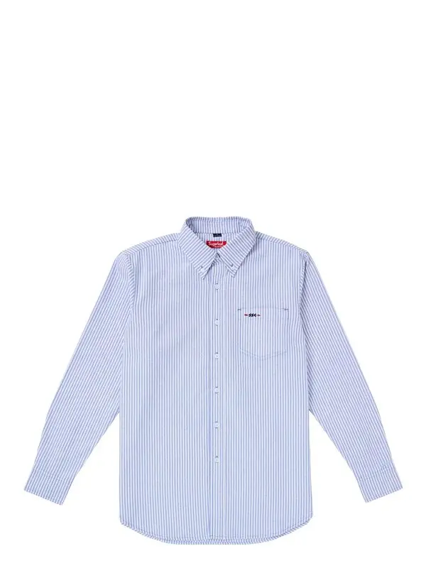 SUGARLOAF SOCIAL CLUB The Tournament Stripe Cotton Blend Button-down Oxford Shirt - Navy