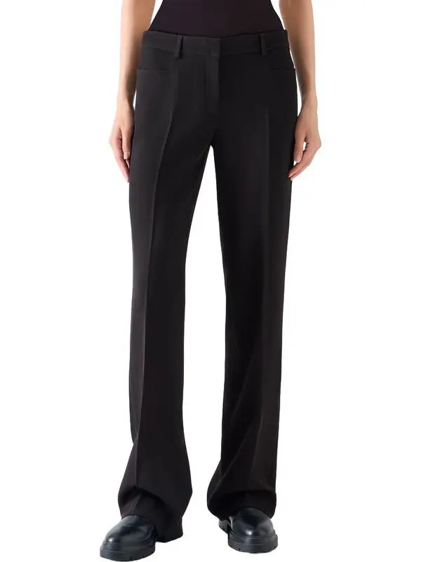 Akris Virgin Wool Tricotine Pants - Black