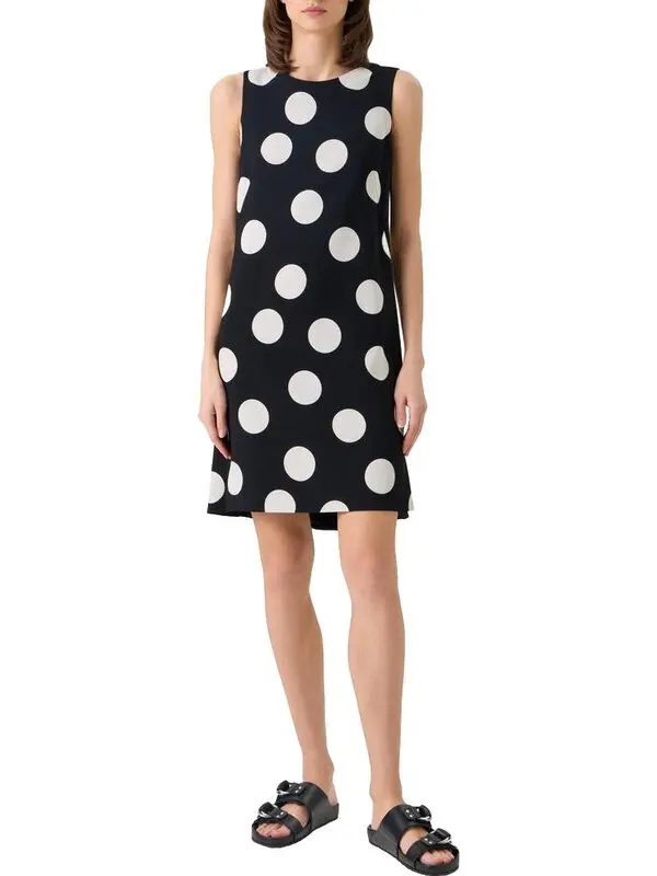 Akris Polka Dot A-line Minidress - Black-cream
