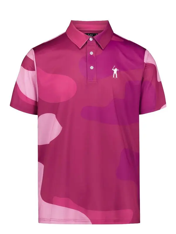 EASTSIDE GOLF Snap Placket Performance Golf Polo - Fuchsia