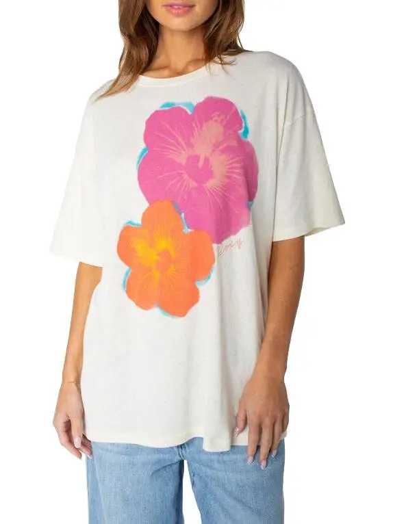 Roxy Oversized Cotton Graphic T-shirt - Cloud Dancer