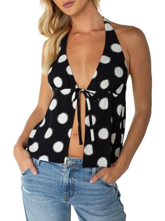 Roxy Fairweather Split Front Halter Top - Anthracite