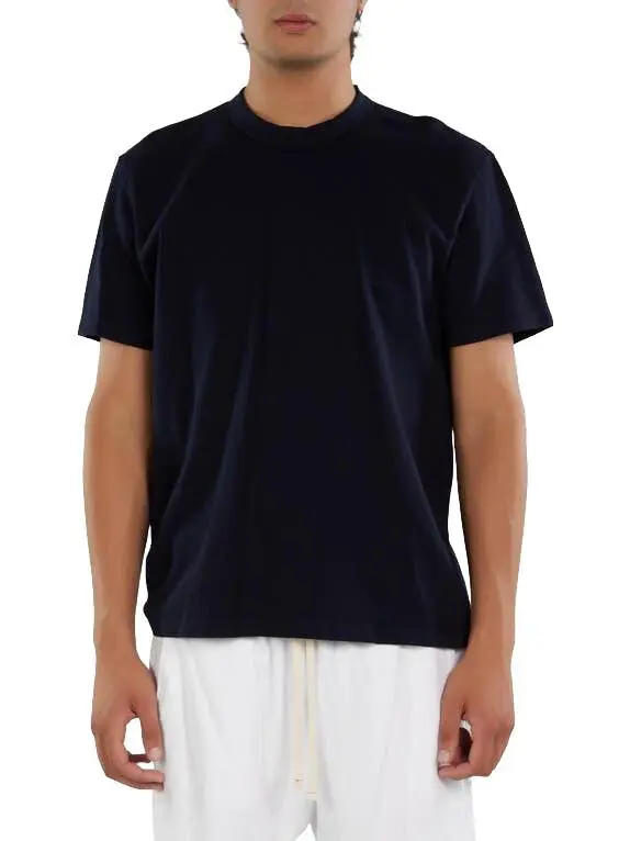 LES TIEN Piqué Binded Neck Tee - Navy