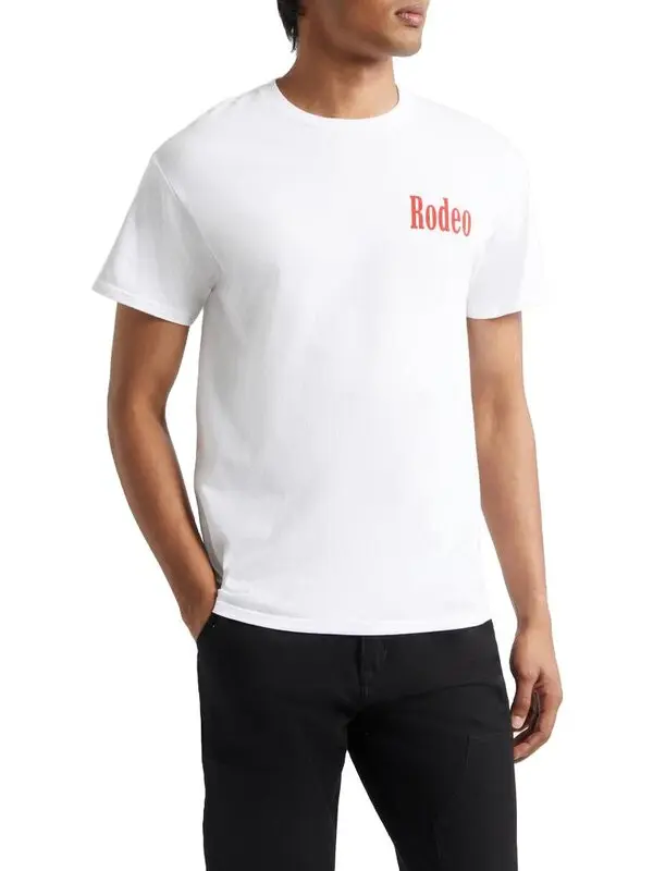 RODEO WORK WEAR Rodeo Flag Logo T-shirt - White/red