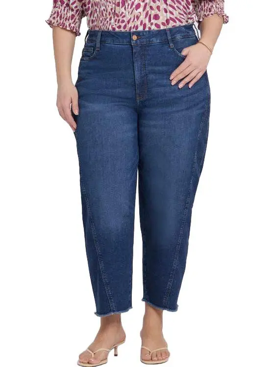NYDJ Alyssa High Waist Fray Hem Crop Relaxed Tapered Jeans - Sunset Villa
