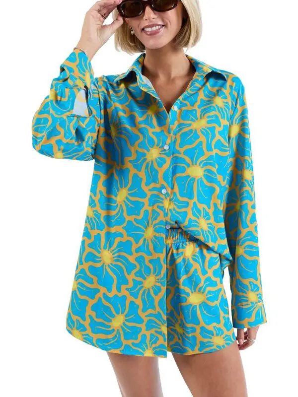 Kenny Flowers The 1979 Long Sleeve Resort Shirt - Teal