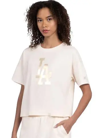 STARTER Los Angeles Dodgers Pastels Boxy Cropped T-shirt - Cream