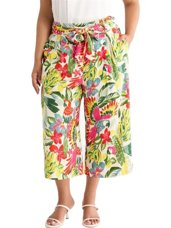SUGARLIPS Wissa Tie Waist Wide Leg Pants - Bright-multi