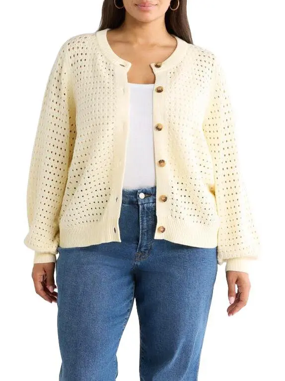 SUGARLIPS Deffy Cotton Cardigan - Cream