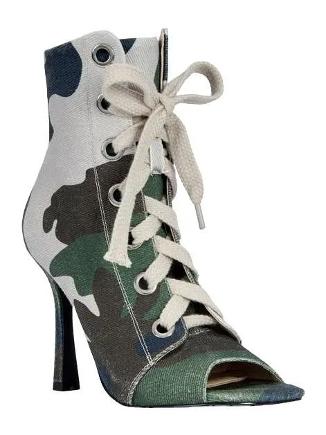 AZALEA WANG Rooftop Peep Toe Bootie - Camo