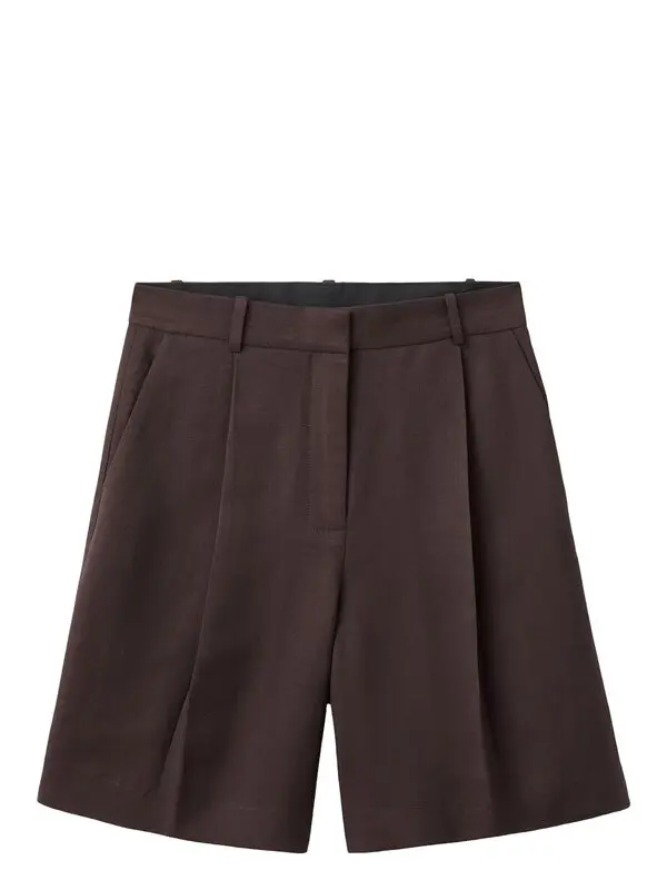 Mango Straight Fit Bermuda Shorts - Chocolate