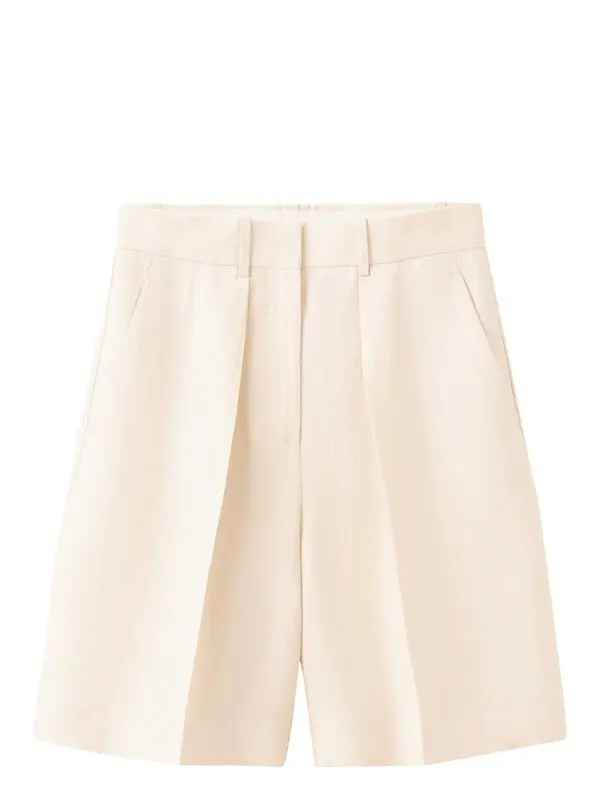 Mango Straight Fit Bermuda Shorts - Ecru