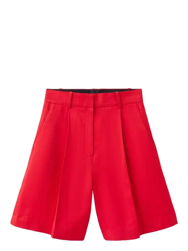 Mango Straight Fit Bermuda Shorts - Red