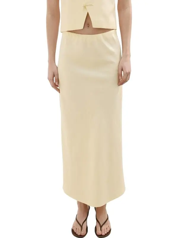 Mango Straight Midi Skirt - Vanilla