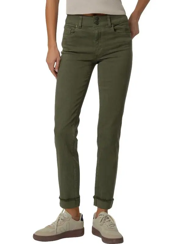 Kut From The Kloth Amy Frayed Crop Slim Straight Leg Jeans - Tree