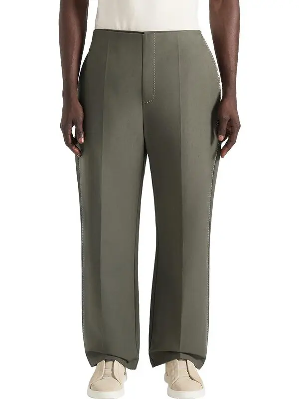Manière De Voir Maniere De Voir Foldover Front Trousers - Olive