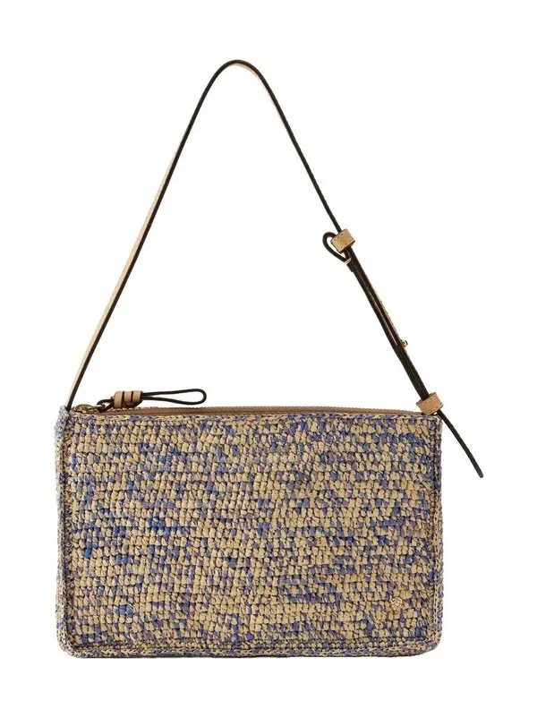 Helen Kaminski Kumana Raffia Shoulder Bag - Lapis Melange/beige