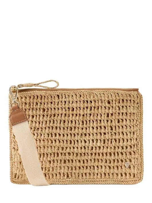 Helen Kaminski Dayani Crochet Raffia Clutch - Natural