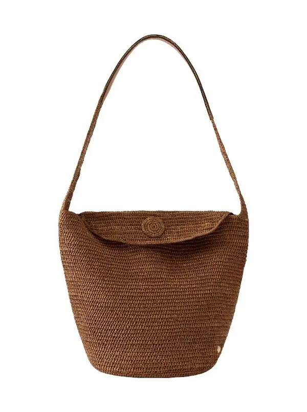 Helen Kaminski Yala Crochet Raffia Shoulder Bag - Nutshell/cotto