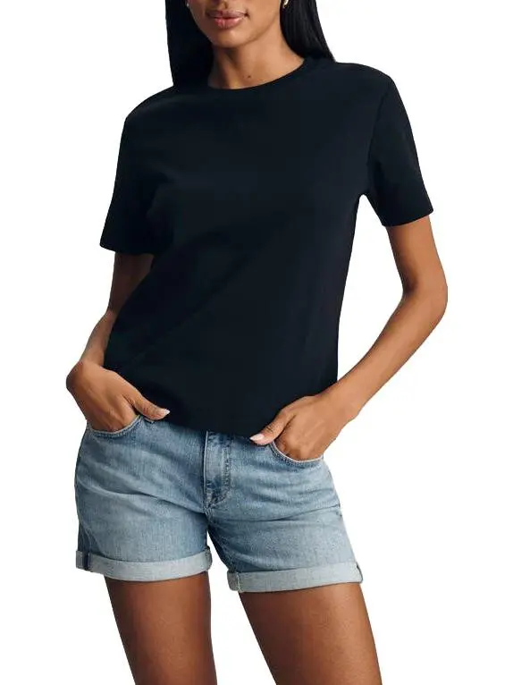 MAVI Nina Crewneck Cotton T-shirt - Black