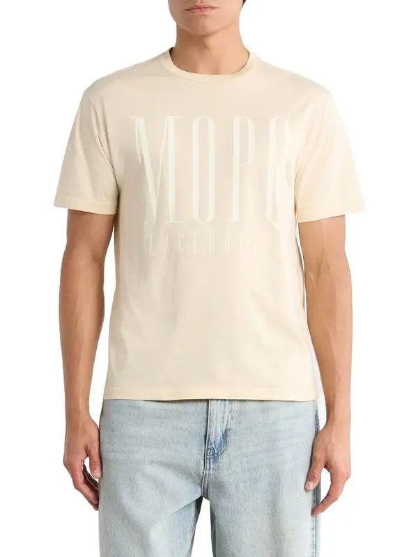 MUSEUM OF PEACE & QUIET Headline Graphic Cotton T-shirt - Bone