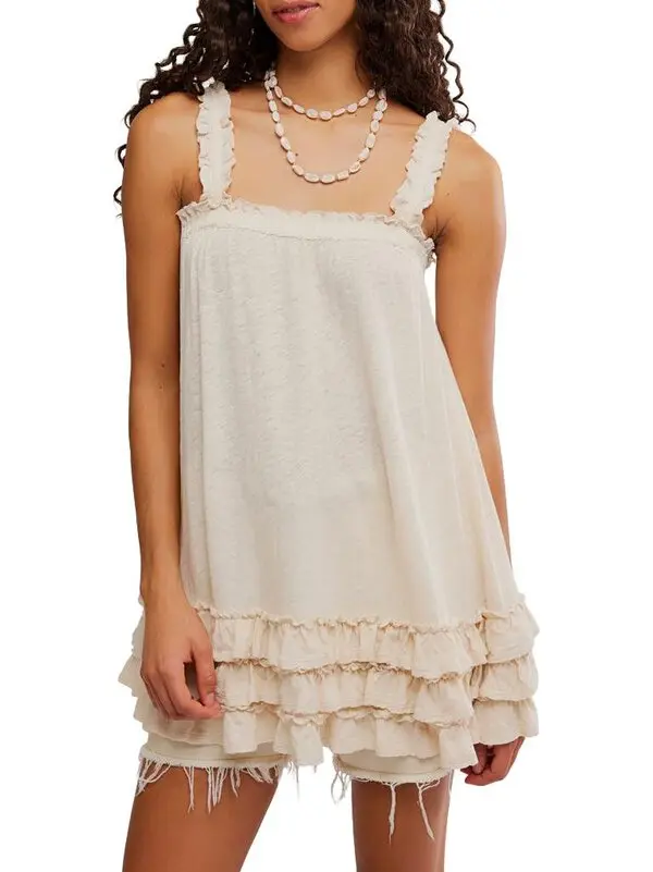 Free People Spring Tide Ruffle Tunic Top - Tea